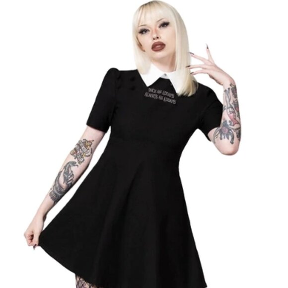 Killstar | Dresses | Killstar X Wednesday Addams Blackest Heart Dress ...